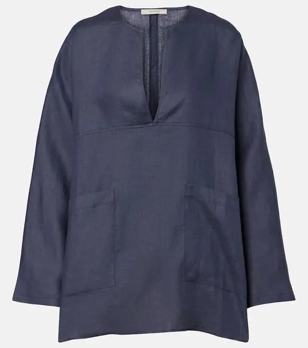 Asceno Oversized Linen Top