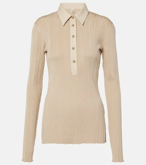 TOTEME Jersey Polo Sweater