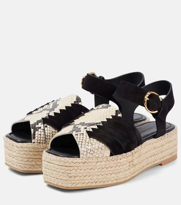 Ulla Johnson Elsa Leather Espadrilles - Black
