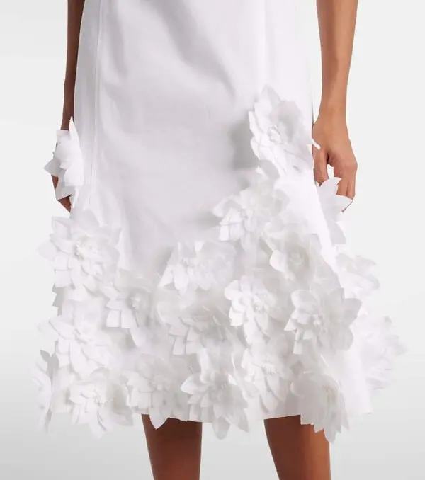 Simkhai Bella Floral-appliqué Cotton Midi Dress
