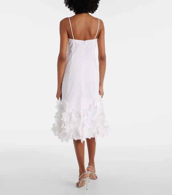 Simkhai Bella Floral-appliqué Cotton Midi Dress