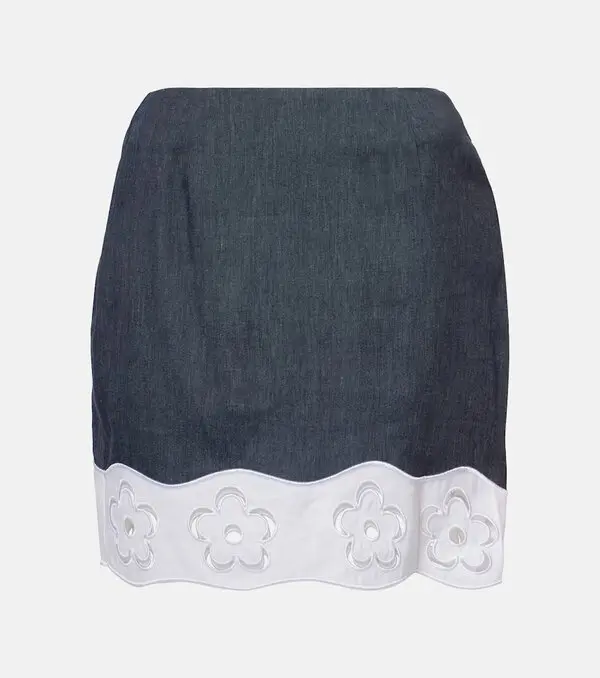 Staud Margaux Linen-blend Miniskirt - White