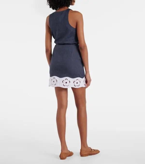 Staud Margaux Linen-blend Miniskirt - White