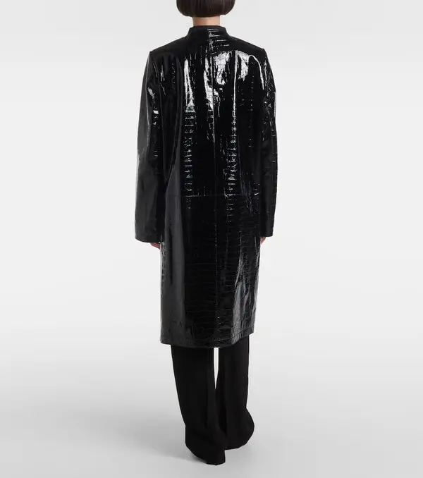 TOTEME Croc-effect Embossed Leather Coat