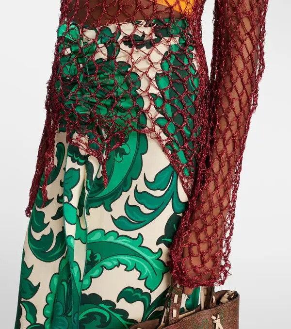 Etro Open-knit Sweater And Printed Crop Top Set