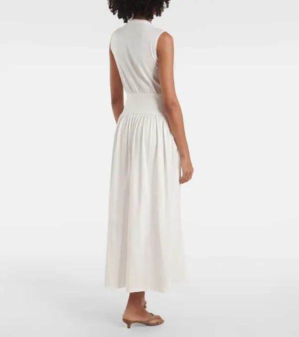 TOTEME Cotton Jersey Midi Dress - White