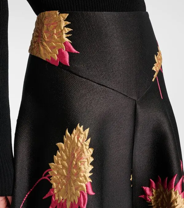 La DoubleJ Milano Jacquard Satin Midi Skirt