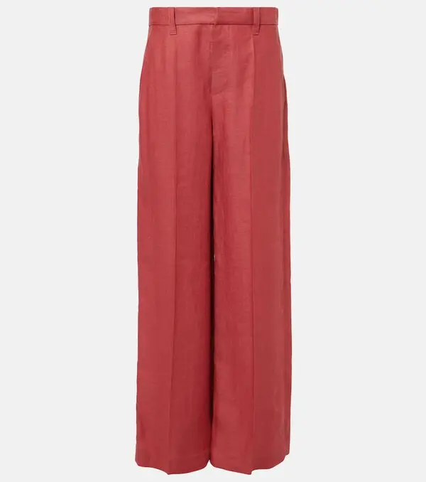 Brunello Cucinelli Wide-leg Hemp And Linen Trousers