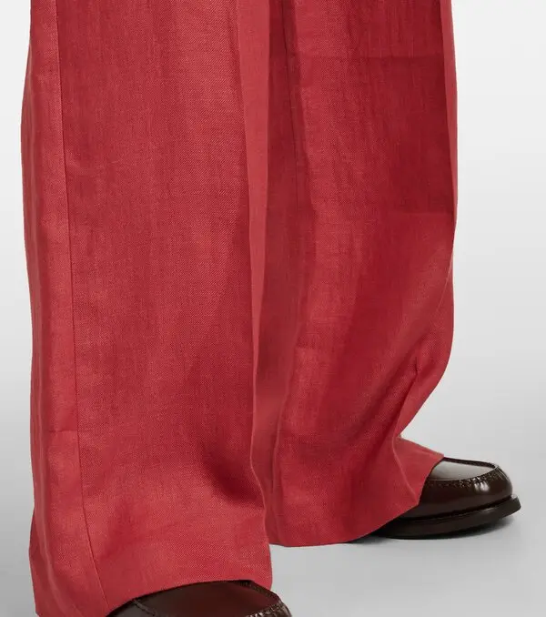 Brunello Cucinelli Wide-leg Hemp And Linen Trousers