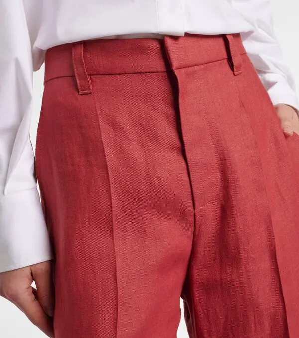 Brunello Cucinelli Wide-leg Hemp And Linen Trousers