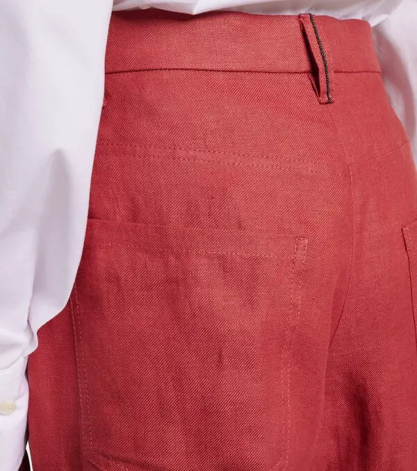 Brunello Cucinelli Wide-leg Hemp And Linen Trousers