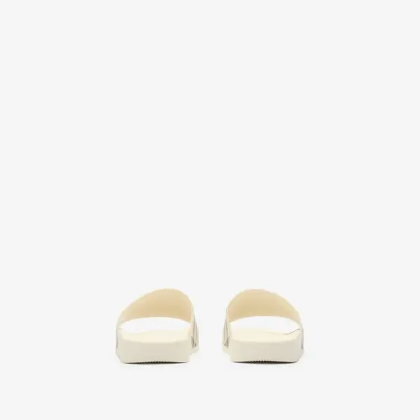 Burberry Check Print Slides - Light Beige