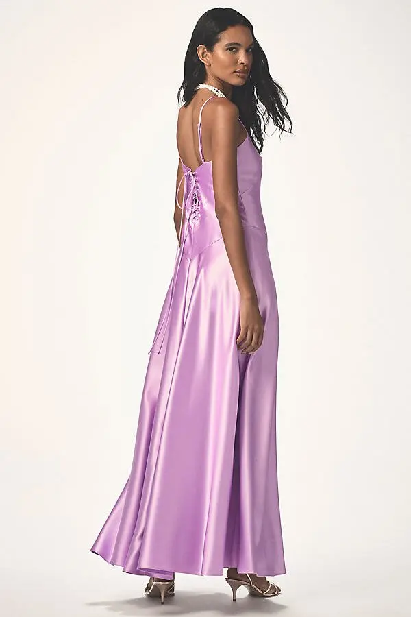 MARE MARE Emmy Satin Corset Maxi Dress - Brighter Lilac