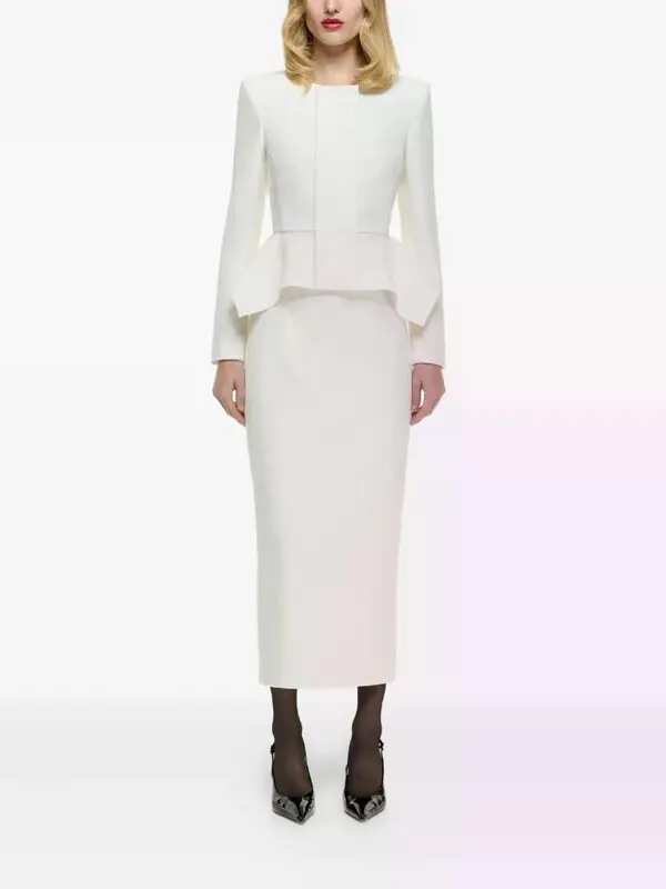 Roland Mouret Crepe Midi Skirt - White