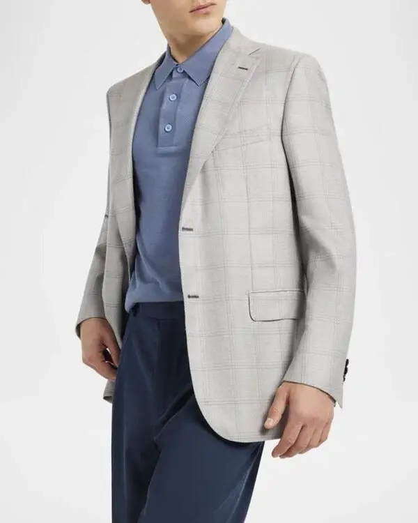 Brioni Windowpane Check Sport Coat - Cloud