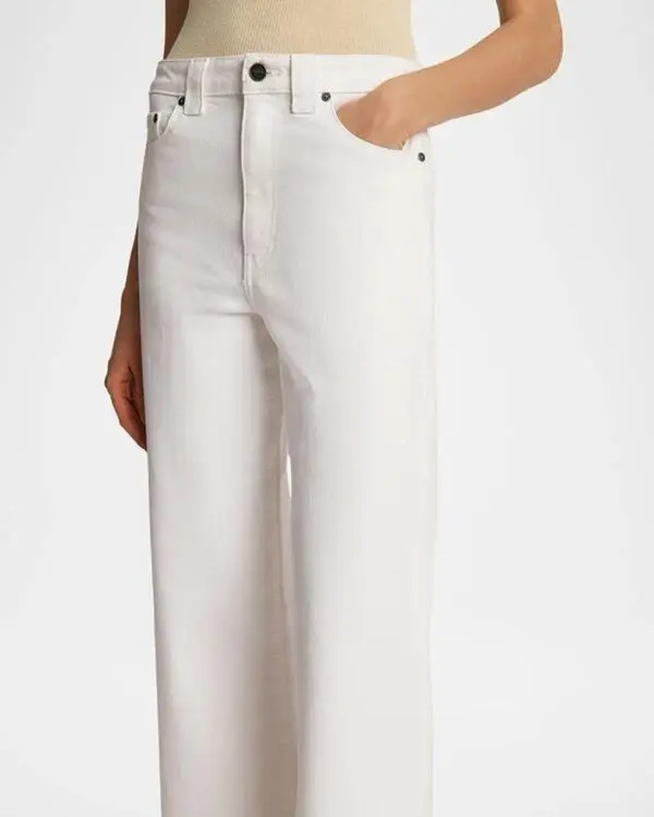 Khaite Dane Mid-rise Wide-leg Jeans - White