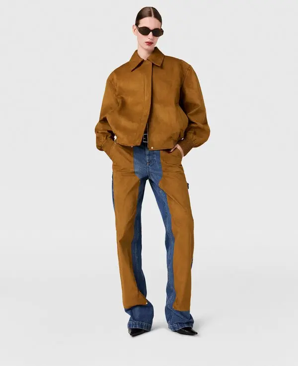 Stella McCartney Boxy Collared Bomber Jacket - Walnut