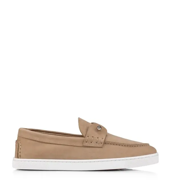 CHRISTIAN LOUBOUTIN Chambeliboat Leather Loafers - Beige