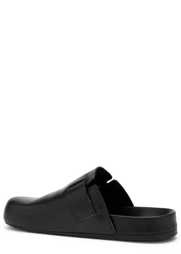Loewe Buckle Leather Sliders - Black