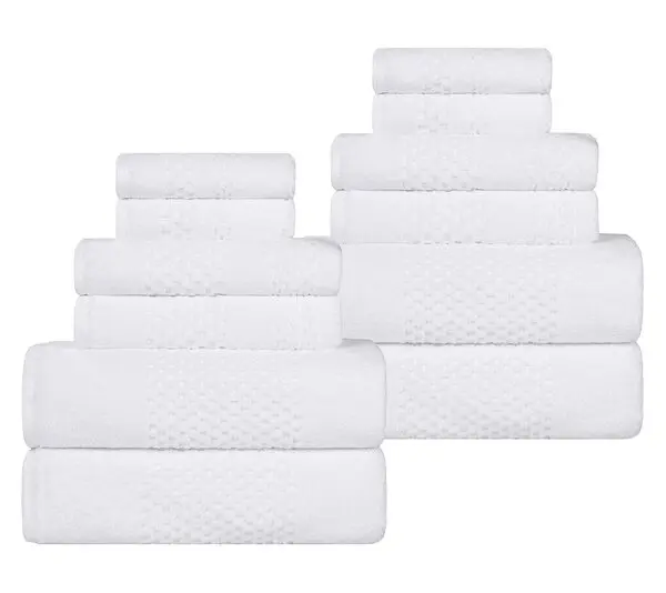 SUPERIOR 12-piece Playa Zero Twist Cotton Solid Towel Set