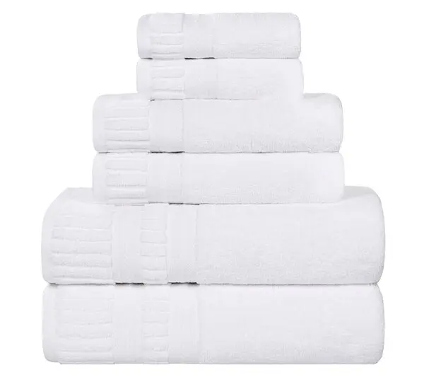SUPERIOR 6-piece Venice Zero Twist Cotton Soft Owel Set - One-color