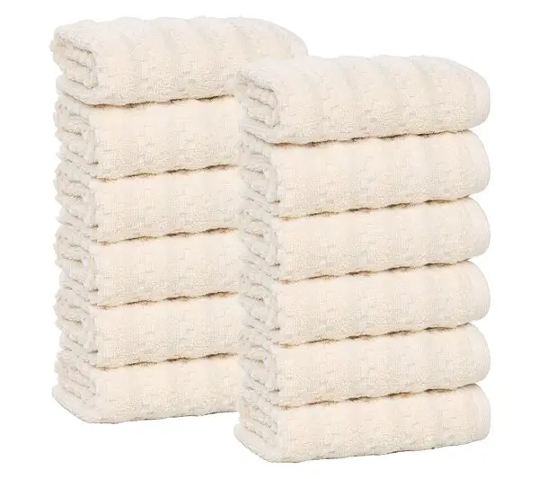 SUPERIOR 12 Piece Zuma Zero Twist Cotton Soft F Ace Towel Set - One-color