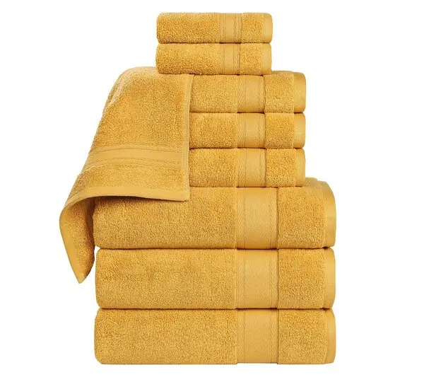 SUPERIOR 9 Piece Belmont Zero Twist Cotton Soft Towel Set - One-color