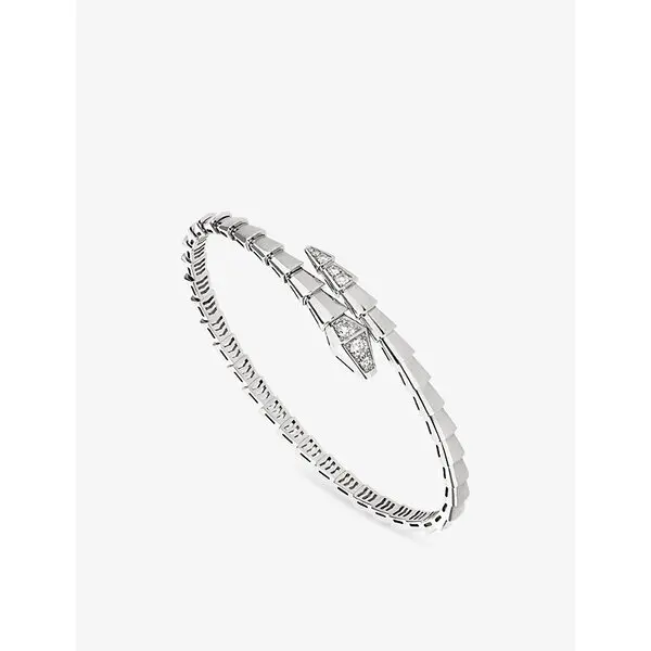BVLGARI Serpenti Viper 18ct White-gold And Diamond Bracelet - White Gold