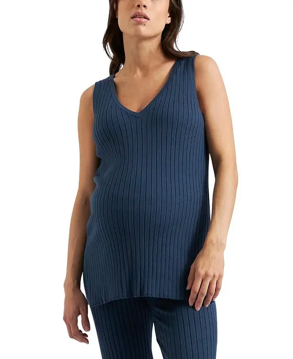 RIPE MATERNITY Sophie Rib Knit Nursing Top - Blue