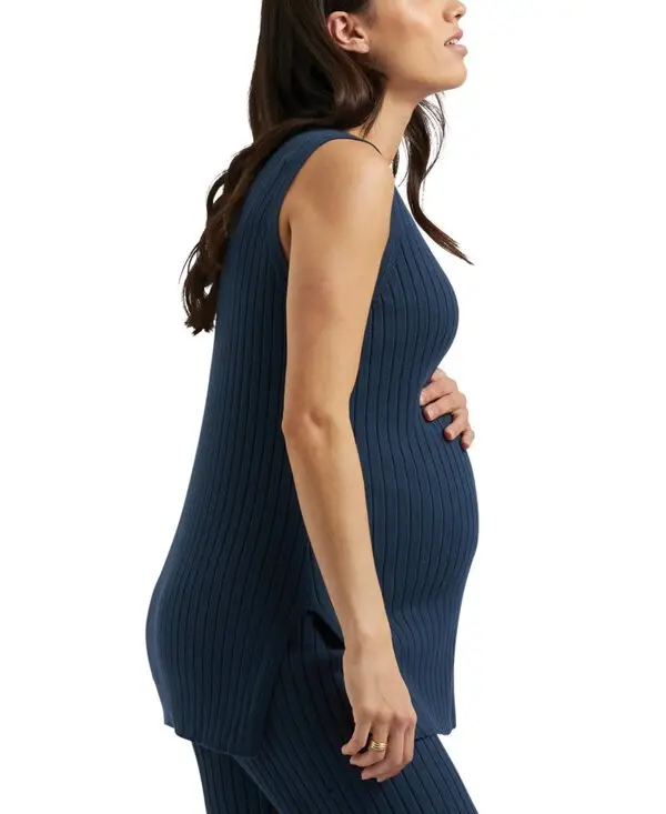 RIPE MATERNITY Sophie Rib Knit Nursing Top - Blue