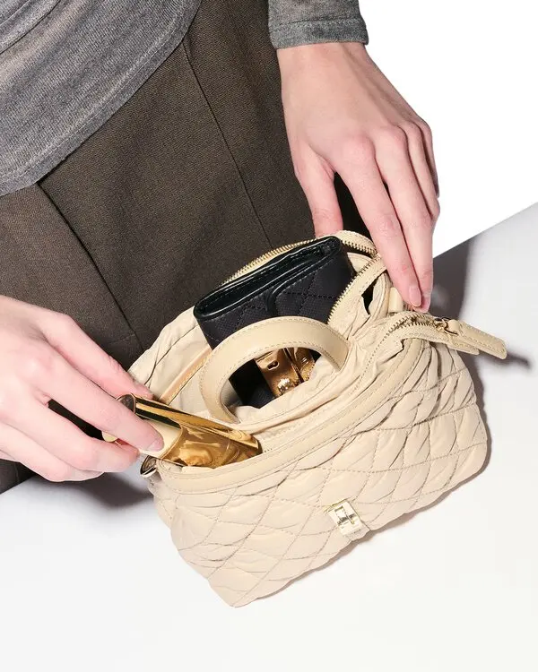 Mz Wallace Mini Astor Top Handle Bag - Buff/light Gold