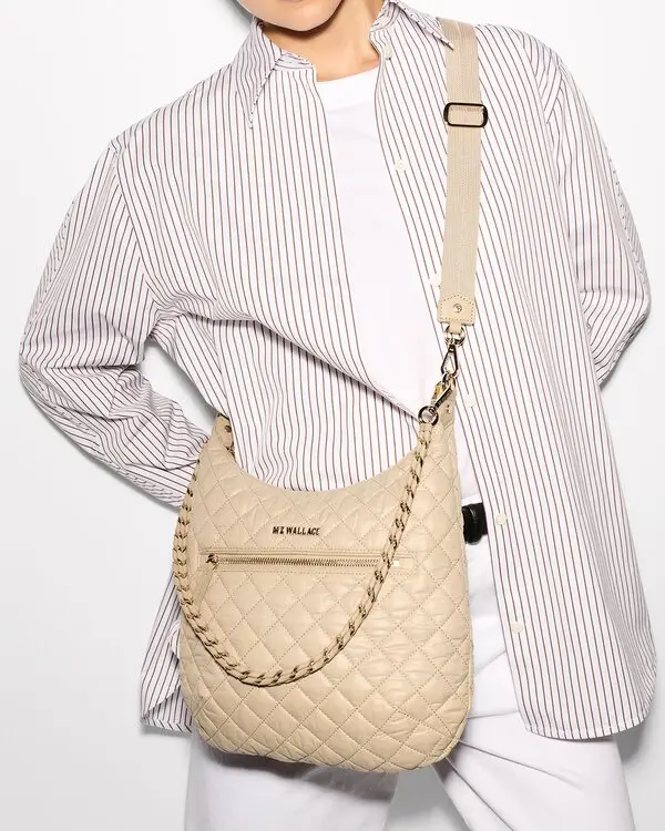 Mz Wallace Crosby Sienna Hobo Bag - Buff/light Gold