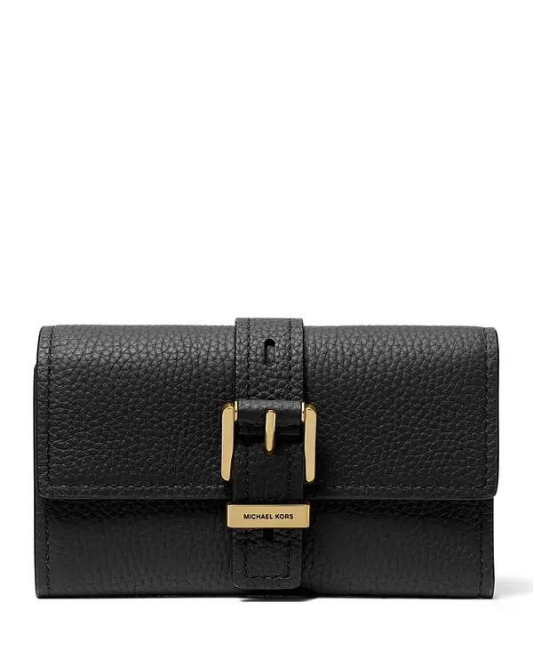 Michael Kors Nolita Medium Flap Trifold Wallet - Black