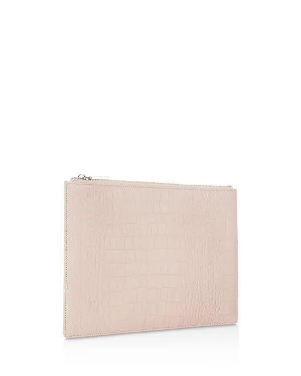 Whistles Matte Croc-embossed Leather Clutch