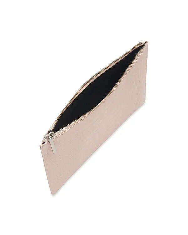 Whistles Matte Croc-embossed Leather Clutch