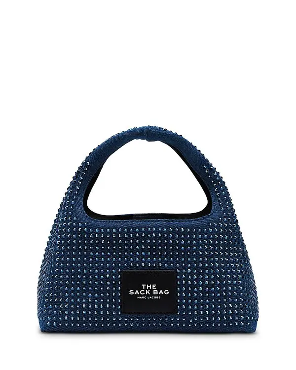 Marc Jacobs Crystal Denim Mini Sack Bag - Dark Wash
