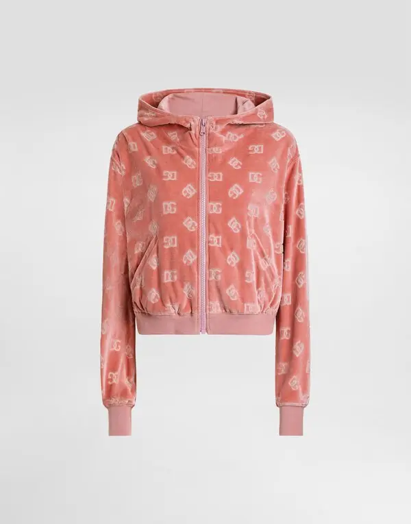 Dolce & Gabbana Chenille Jacquard Hoodie With Dg Logo