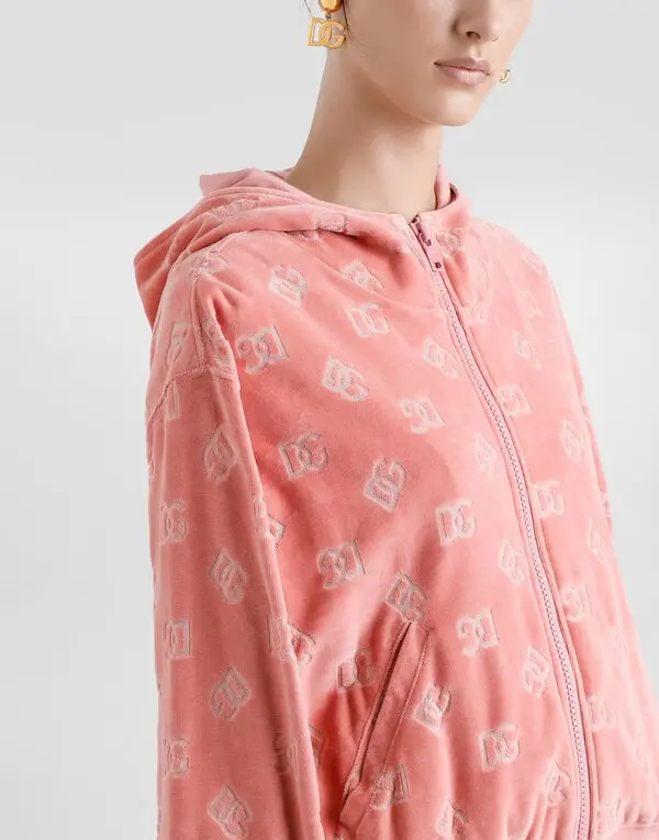 Dolce & Gabbana Chenille Jacquard Hoodie With Dg Logo