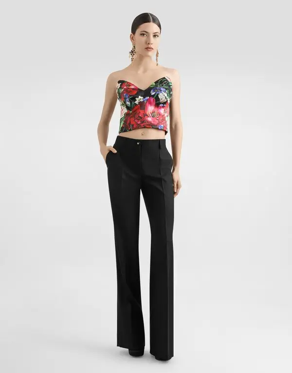 Dolce & Gabbana Floral Satin Corset Top - Print