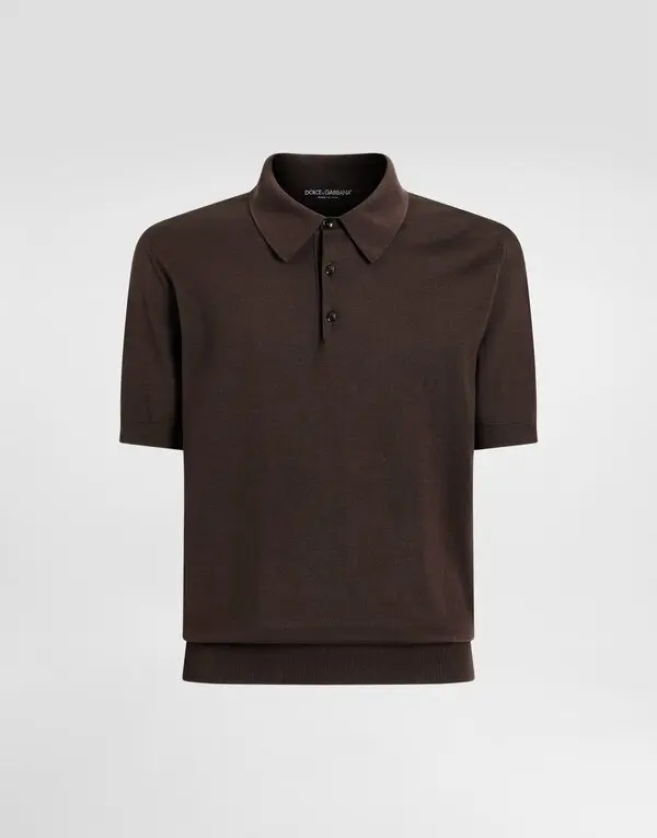 Dolce & Gabbana Short-sleeved Cotton Polo-shirt - Brown