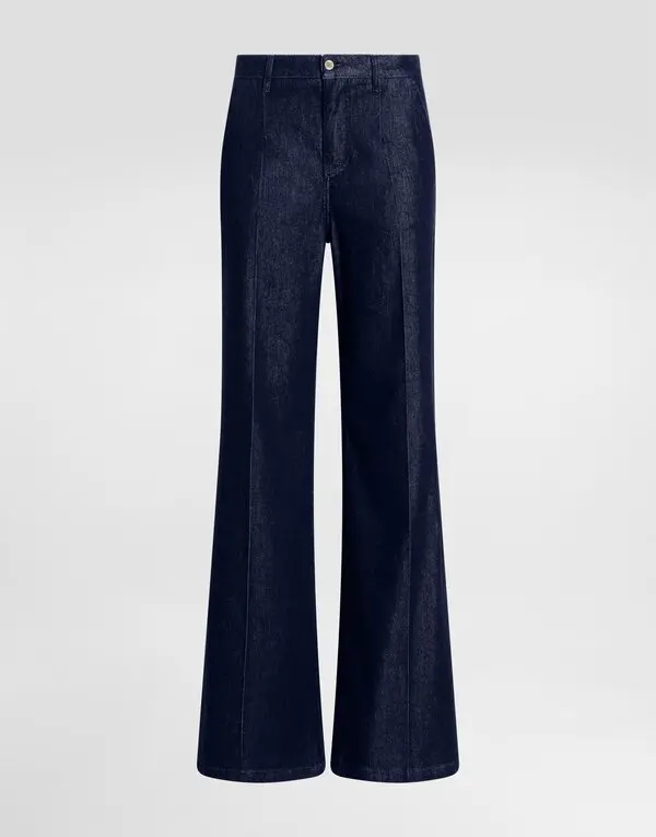 Dolce & Gabbana Denim And Silk Palazzo Pants