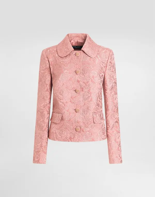 Dolce & Gabbana Floral Quilted Jacquard Jacket - Pink