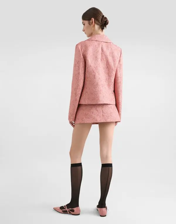 Dolce & Gabbana Floral Quilted Jacquard Jacket - Pink