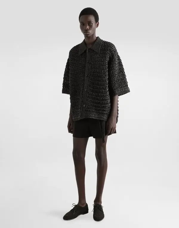 Dolce & Gabbana Cotton Gabardine Shorts With Double Darts - Black