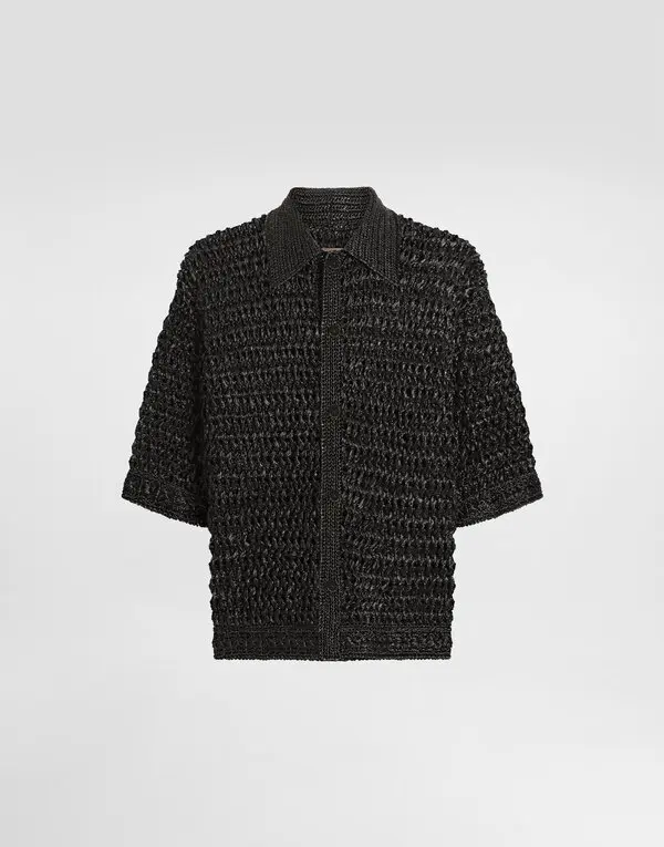 Dolce & Gabbana Viscose Raffia Crochet Shirt