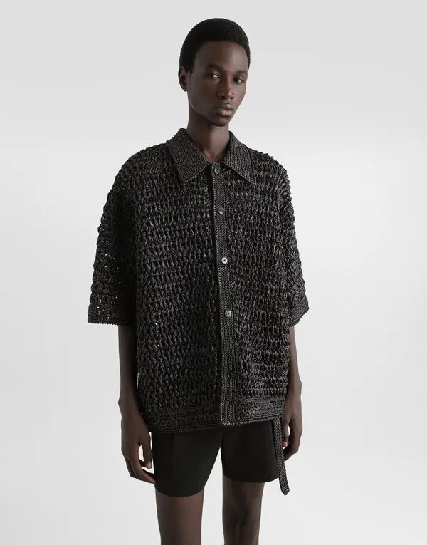 Dolce & Gabbana Viscose Raffia Crochet Shirt