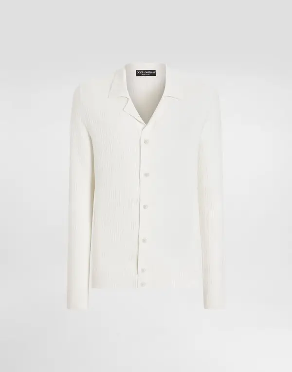 Dolce & Gabbana Cotton Openwork-knit Shirt - White