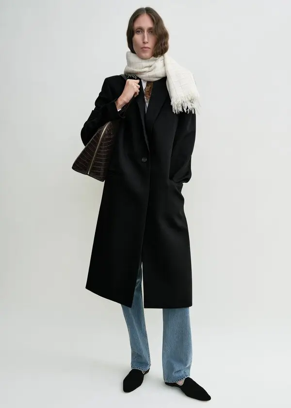 TOTEME Checked Light Wool Scarf Ecru/black - Ecru,black