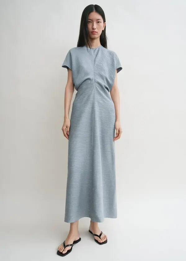 Toteme Slouch Waist Crinkled Dress - Mistral | Editorialist