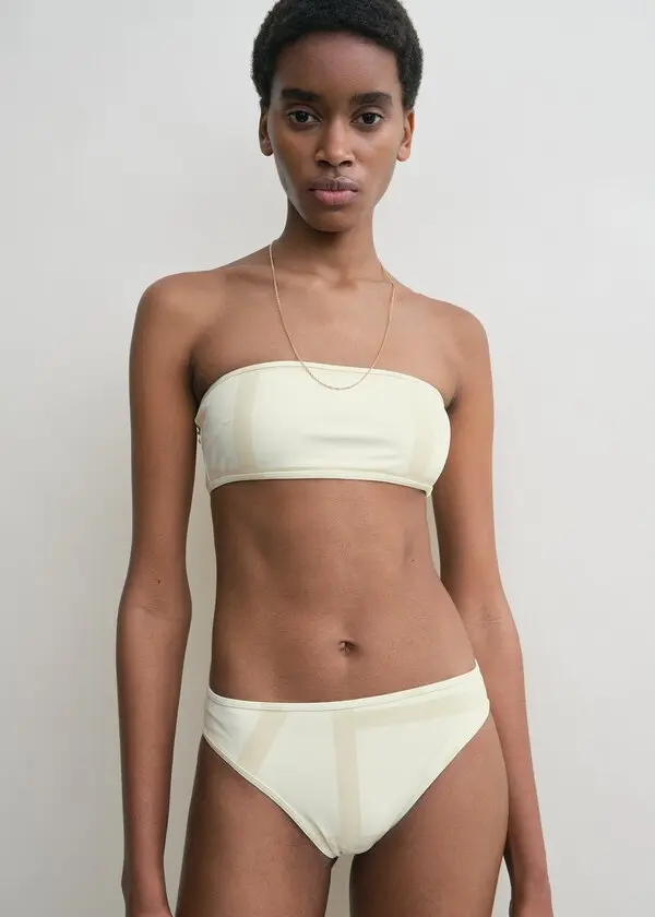 TOTEME Monogram Bikini Bottoms - Creme